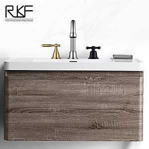 RKF Faucet- Replacement Classic Cross Knobs Handles with Valve Faucet Accessory Faucet Parts Faucet Kit Oil Rubber Bronze W033