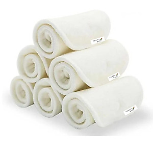 KaWaii Baby Premium Label Cloth Diaper Inserts, 4-Layer (No Microfiber or Fleece Inside), Washable, Reusable Soaker Pads, for Newborn Cloth Diaper 6-22 lbs - Pack of 10