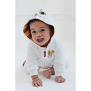 Harry Potter Hedwig Owl Newborn Baby Boys Zip Up Costume Coverall White 3-6 Months