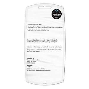 Amazon Basics 3-Blade Disposable Razors for Women, 6 Count, 2 Packs of 3 (Previously Solimo)