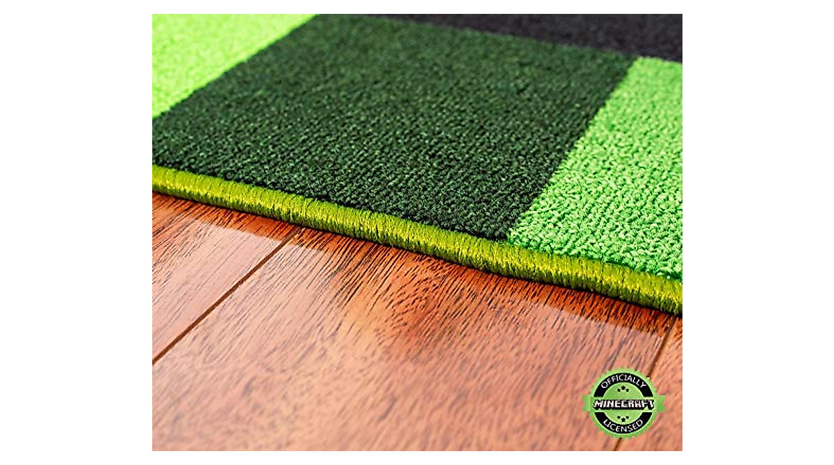 Official Minecraft Creeper Area Rug | Large Gaming Decor