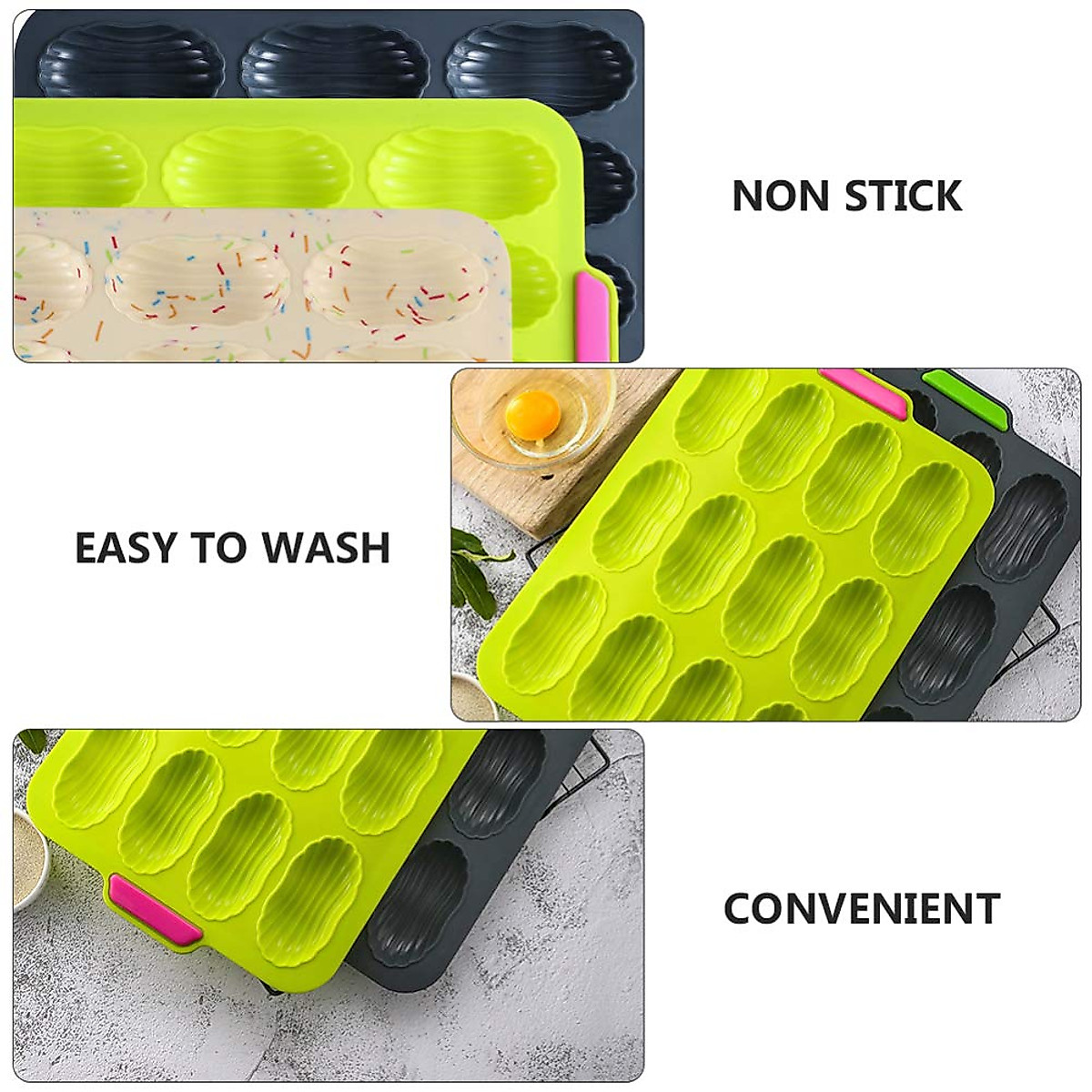 Silicone Bread Forms Non Stick Bakery Trays Eclair Pan Non Stick Mold Loaf Tin Bread Toast Mould Toast Brownie Mold Baking Tools Kitchen Dining Bar Supplies
