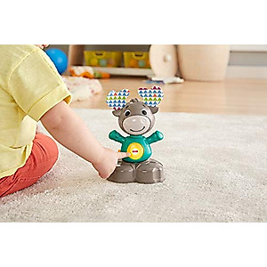Fisher-Price Linkimals Nathan The Elk Interactive Baby Toy, Sounds and Lights, French Version, 9+ Months and Above, GJB20