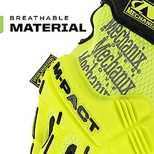 Mechanix Wear: Hi-Viz M-Pact Work Gloves (Medium, Fluorescent Yellow)