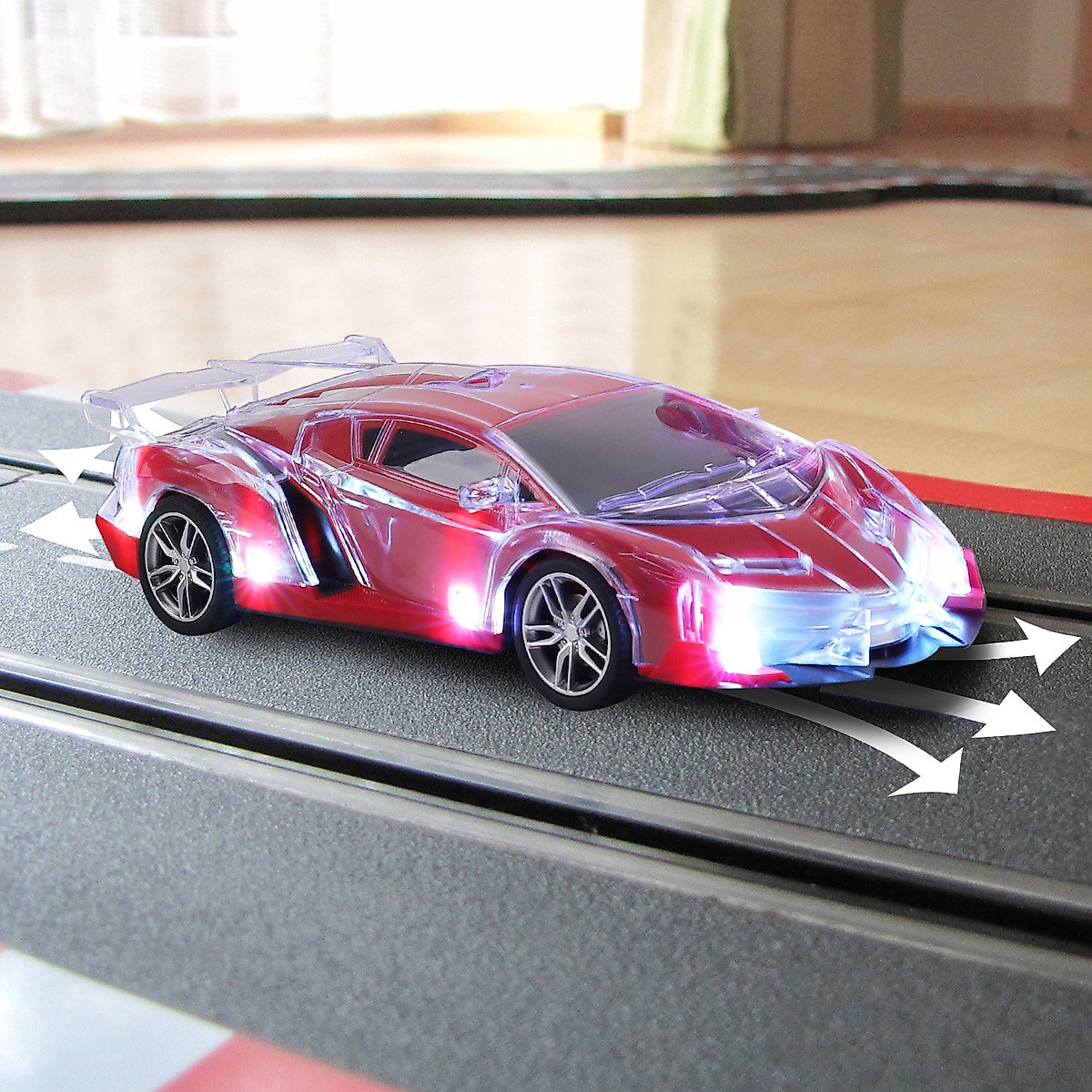 Light Up RC Remote Control Racing Car - 1:20 Scale Radio Control Sports Car with Flashing LED Lights - Ideal Gift Toy for Kids