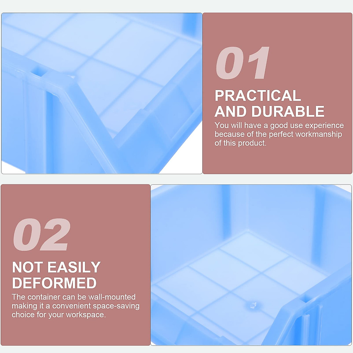 Cabilock Stackable Storage Box 1 Set Plastic Stacking Bins Stacking Basket Box Pantry Nesting Basket Bin Heavy Duty Toys Shelves Basket for Home Office Bedroom Office Desk Accessories