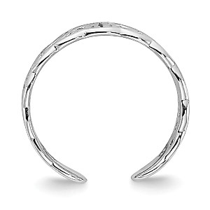 IceCarats 14K White Gold Adjustable Toe Ring Open Midi Band Summer Beach Jewelry