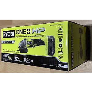 RYOBI ONE+ HP 18-Volt Brushless Cordless 4-1/2 in. Angle Grinder Kit with (1) 4.0 Ah Battery and Charger