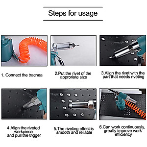 DoubleSun Heavy Duty Air Hydraulic Riveter-Professional Pop Pneumatic Riveting Gun Rivet Tool with Nose Pieces