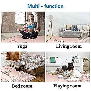 Personalized Pink Grey Drip 4'x5.2' Non-Slip Area Rug with Name Text Custom Carpet Floor Mat for Bedroom Living Room Home Decoration