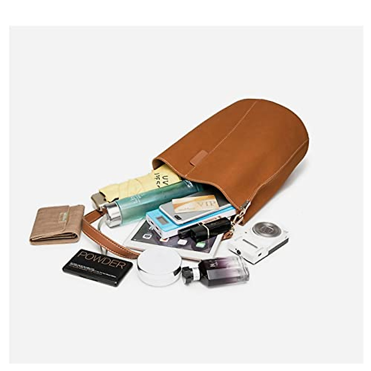 Bucket Bag for Women, Leather Bucket Designer Handbag Purses, Lady Totes Hobo Bags, with Shoulder Strap, for Work Daily