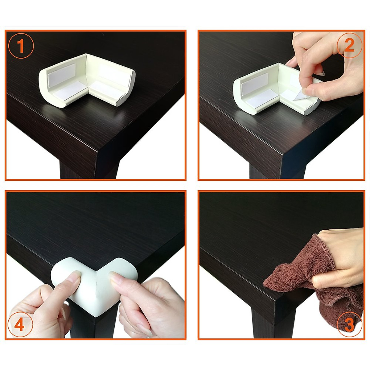 [8 Pack] Child Safety Corner Protectors, Canwn Soft Foam Baby Proofing Corner Guards Right Angle No Smell Table Corner Protectors for Baby and Kids(White)