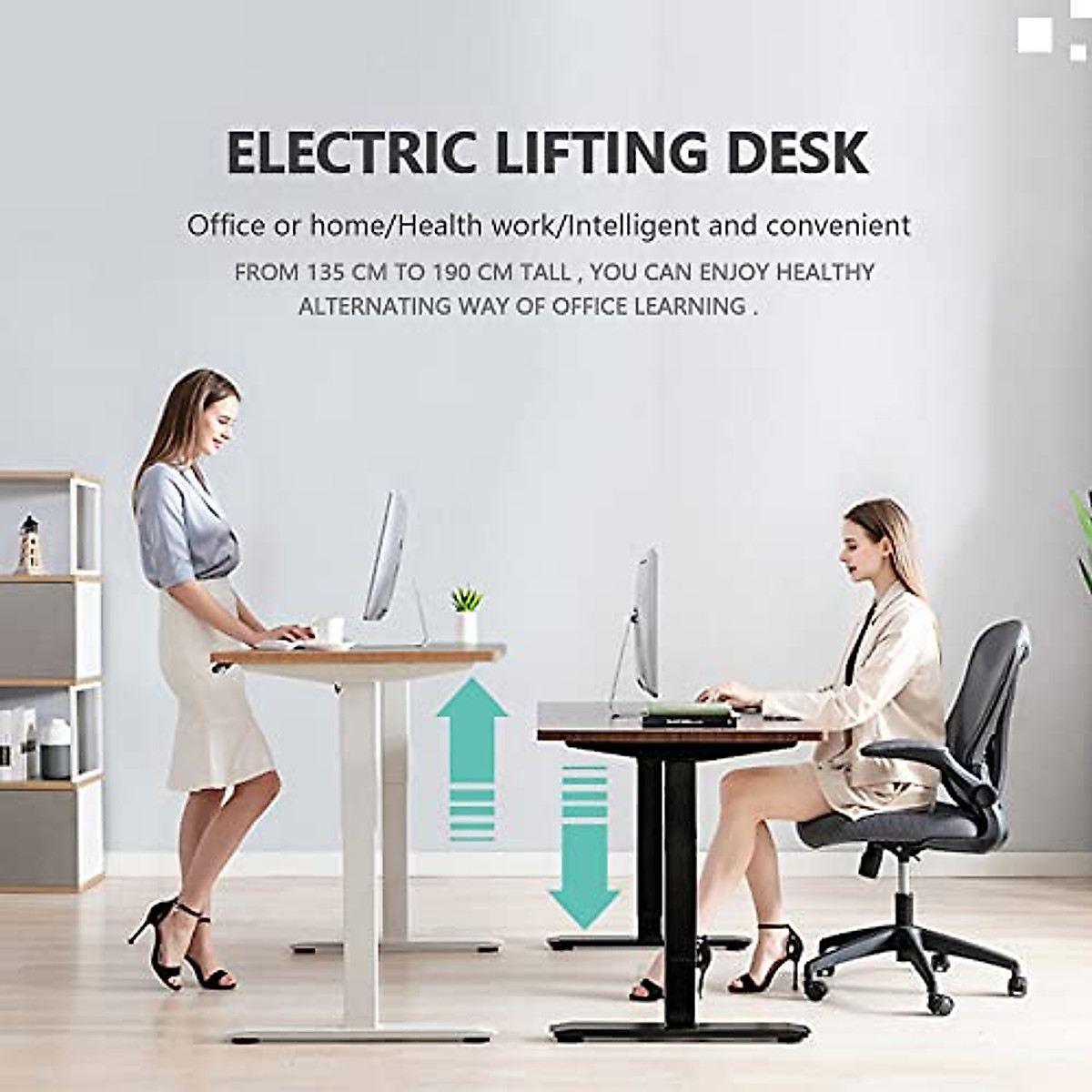 Xenusa Computer Desk Height Adjustable Standing Desk Ergonomic Electric Home Office Stand Up Computer Workstation (Maple Wood, 63 in)