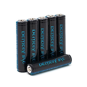 Demonfire 10440 Button Top 600mAh 3.7V Li-Ion Protected Rechargeable Battery (6 Pieces)