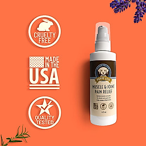 Muscle and Joint Pain Relief Cream for Dogs - Quick Absorption Liniment for pain relief for dogs - Made in USA with Natural Ingredients - For Acute and Chronic Arthritis Pain - Dog Joints Pain Relief