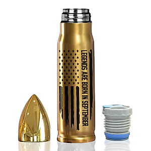 September Legends 17oz Stainless Steel Bullet Tumbler - Funny Birthday Gifts for Men Him Dad Husband Boyfriend Son Uncle Grandpa Papa - Dad Birthday Gift, Husband Birthday Gift