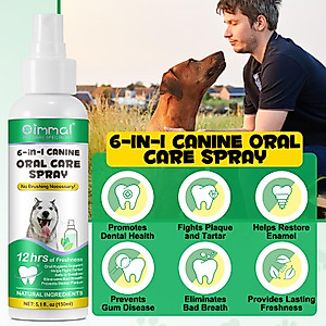Oral Care Spray for Dogs, Pet Breath Dental Care Spray with Natural Ingredients, Dog Breath Freshener for Bad Breath, Plaque and Tartar, Pet Health Supplies Teeth Treatment Spray - 5.1 Fl Oz / 150ml