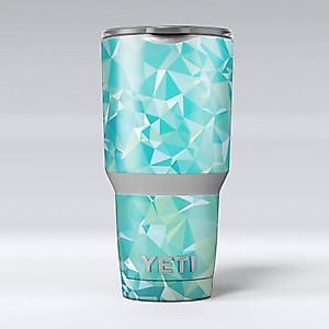 Design Skinz Teal Geometric V13 - Skin Decal Vinyl Wrap Kit Compatible with The Yeti Rambler Cooler Tumbler Cups