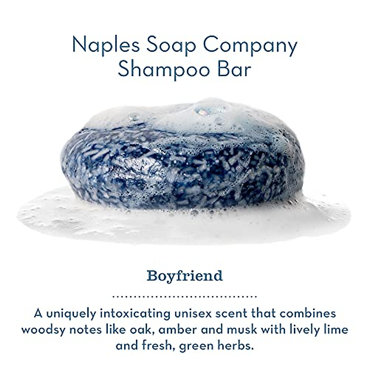 Naples Soap Company Solid Shampoo Bar for All Hair Types – Eco-Friendly, Free of Parabens, Alcohol, Pthalates – Handmade, pH Balanced, Hydrating Haircare, Lasts 50-75 Uses – Boyfriend, 1.75 oz