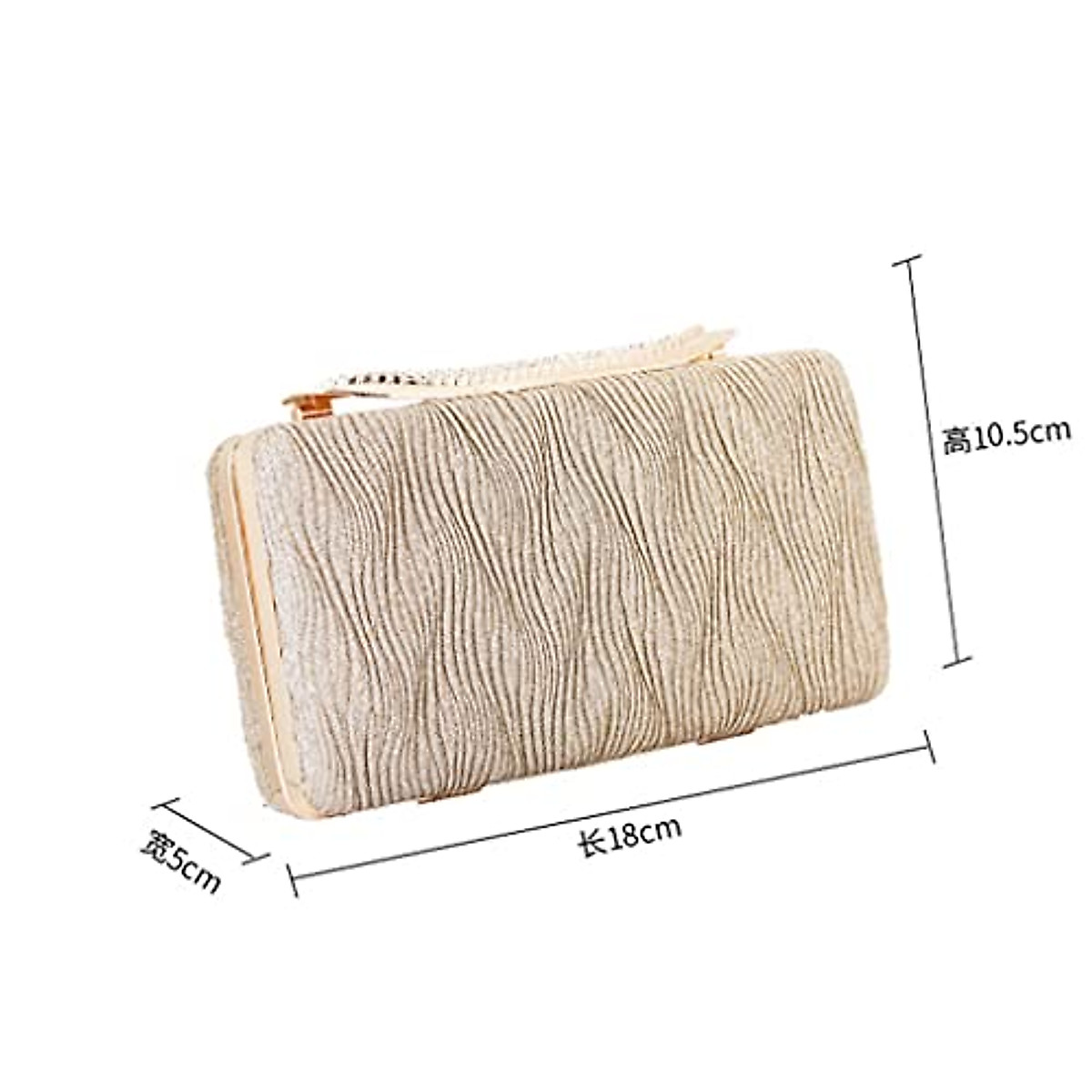 SEIJY Metal Party Women Evening Bags Ruched Sequined Day Clutch Chain Shoulder Handbags Golden Crossbody