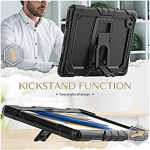 SaharaCase Defence Series Case for Samsung Galaxy Tab A8 10.5 Inch (2021) [Shockproof Bumper] Rugged Protection Antislip Integrated Kickstand - Black
