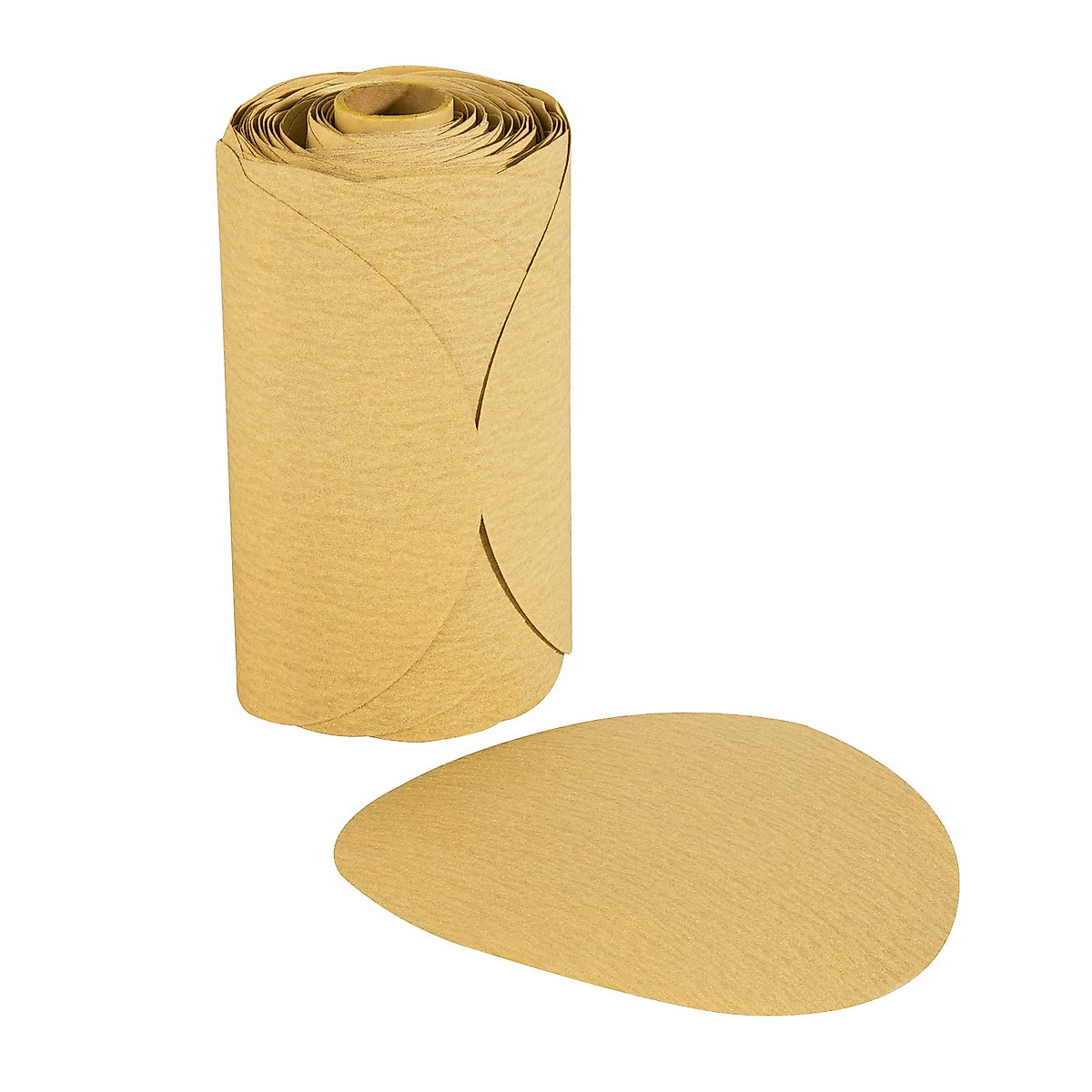 MIDO Professional Abrasive Gold PSA Sandpaper 6 Inch 100 PCS Sanding Discs 220 Grit Self Adhesive Stickyback Sandpaper Roll Aluminum Oxide Adhesive Backed Sandpaper for Wood, Metal, and Car Paint