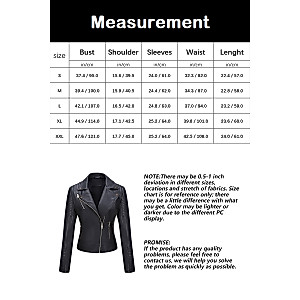 Bellivera Women Faux Leather Jacket Motorcycle Quilted Coat 53 Black S