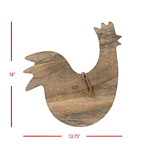 Foreside Home & Garden Wood Hen Shaped Kitchen Serving Cutting Board
