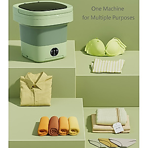 Mini Portable Washing Machine, 11L High Capacity Foldable Ultrasonic Turbo Washing Machine, Blue Light Sterilization Washer for Baby Clothes, Underwear, Sock, Towels, Home, Business