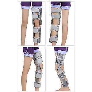 PHASFBJ Knee Orthosis Support, Adjustable Joint Injury Splint Hinged Orthopedic Knee Brace for Post-Op Meniscus Rehabilitation Ligament Care Fracture Fixed Double Side Airbag
