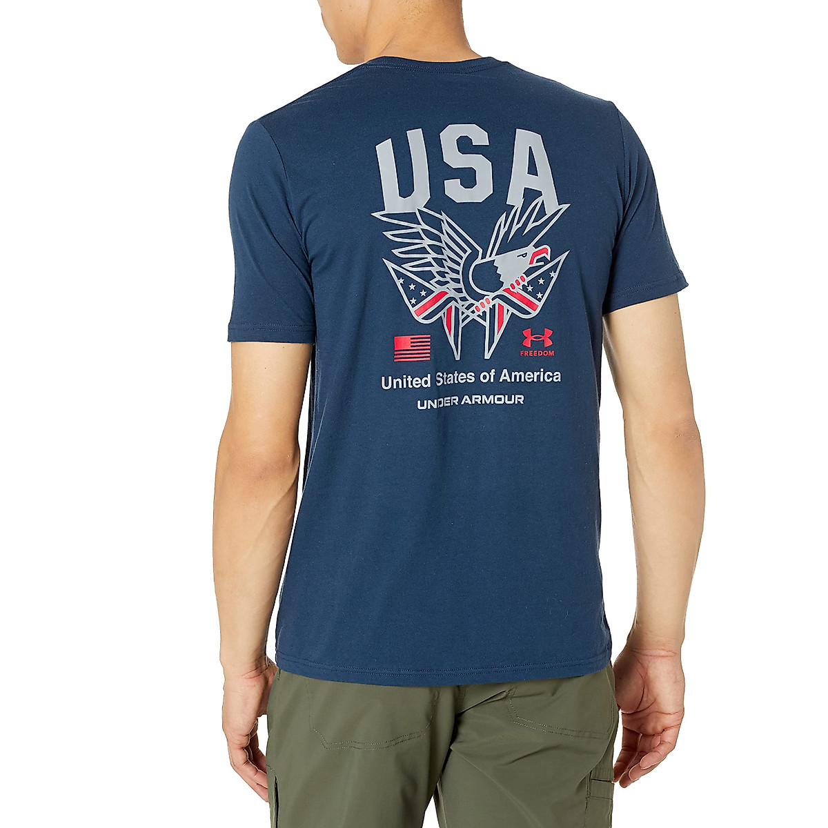 Under Armour Men's Freedom Graphic Short Sleeve T-Shirt, (408) Academy / / Red, Medium