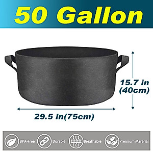 venrey 6-Pack 3-Gallon Plant Growing Pot Bags with Handles and 20 Pcs Labels, Outdoor/Indoor Garden Fabric Grow Bags, Heavy Duty 300G Thickened Aeration Nonwoven Cloth