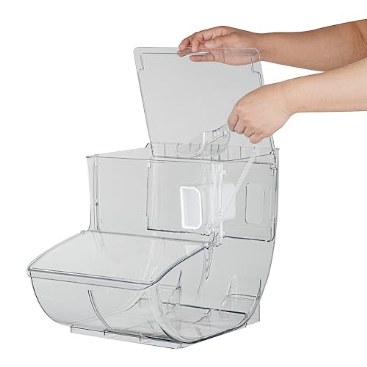 Restaurantware Met Lux 5.3 Gallon Food Storage Container, 1 Airtight Treat Box - With Scoop, Holds Up To 80 Cups, Clear Plastic Cereal Container With Lid, For Kitchen Or Pantry Organization