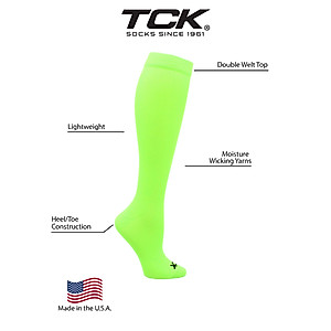 TCK Krazisox Neon Over the Calf (Neon Green, Medium)