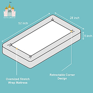Cute Castle 2 Pack Baby Waterproof Crib Mattress Protector - Ultra Soft - Baby Bedding Mattress Pad Cover Sheets for Toddler (White, 28x52x6 Inch)