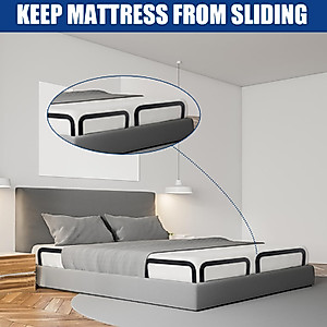 4PCS Mattress Retainer Bar for Adjustable Bed Keep Mattress Stopper from Sliding Slide Mattress Holder in Place Metal Mattress Stabilizers for Wooden Bed Frame