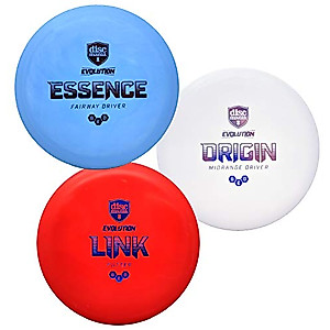 Discmania Evolution GEO Disc Golf Set of 3 – Includes Disc Golf Putter, Mid-Range and Driver, (Colors Will Vary)