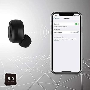 atune analog Wireless Earbuds, Bluetooth 5.0 with USB Charging Case, Comfortable Wear Easy Setup Pair, True Wireless Earbuds 33FT Built-in Mic Call For iPhone Android Phones