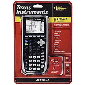 Texas Instruments TI-84 Plus C Silver Edition Graphing Calculator, Black