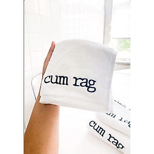 Cum Rag Embroidered Towels Adult Humor Gag Gift Sexy Gift Bachelor and Bachelorette Gift