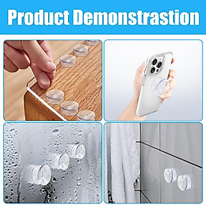 AQUANEAT 20 Pack 0.8/1.2 Inch Double Sided Suction Cups for Glass Table Top Home Organization (0.8 inch)