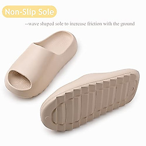 Cloud Slides for Women Men Kids, Pillow Slippers Comfy Non-Slip Soft Waterproof Bathroom Shower Shoes, Cushioned Thick Sole Sandals for Indoor and Outdoor