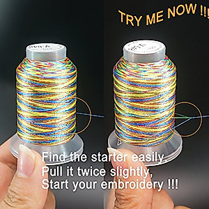 New brothread 25 Colors Variegated Polyester Embroidery Machine Thread Kit 500M (550Y) Each Spool for Brother Janome Babylock Singer Pfaff Bernina Husqvaran Embroidery and Sewing Machines