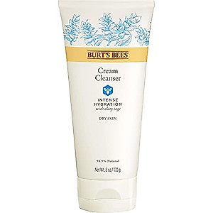 Burt's Bees Intense Hydration Cream Cleanser, Moisturizing Face Wash with Clary Sage, 6 Oz (Package May Vary)