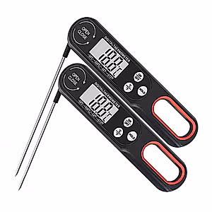 SONSENES Folding Digital Instant Reading Meat Thermometer (Black -2Pack)