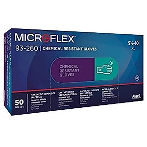 Microflex 93260100 93-260 7.8 Mil Triple-Layer Disposable Neoprene and Nitrile Blend Gloves