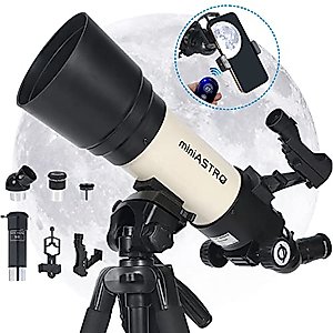 80mm Refractor Telescope for Adults Astronomy - Professional Astronomical Telescope for Beginners Viewing Planets- Portable and Powerful Telescopes with Adjustable Tripod, Phone Adapter, Easy to Use