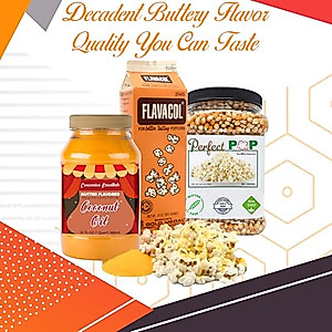 Perfectware Popcorn Kit- (Includes 35oz Popcorn Season Salt, 4lbs Yellow Kernels, and 32oz Butter Flavored Coconut Oil, Plain,PW-Popcorn Kit-3