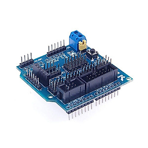 DAOKI Sensor Shield V5.0 Expansion Board UNO MEGA R3 V5 for Arduino Electronic Building Blocks of Robot Genuino System with Dupont Cable + Power Wire