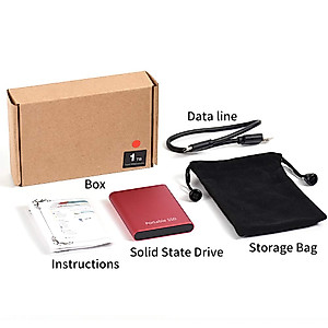 CALIDAKA 500GB / 1TB / 2TB Portable SSD Drive USB 3.0 External SSD Solid State Drive, High-Speed Data Transmission SSD Hard Drive Compatible with USB 3.0 Port USB 2.0 for Win 10 8 7 PC